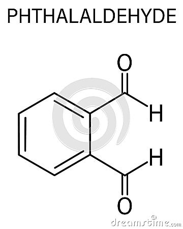 Phthalaldehyde Molecule. Skeletal Formula. Vector Illustration ...
