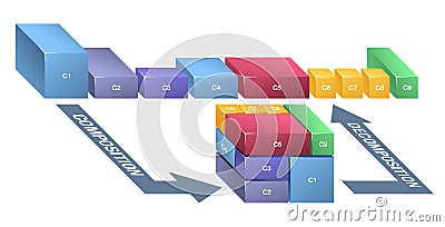 Physical Internet - Modularity Of Containers Vector Illustration ...
