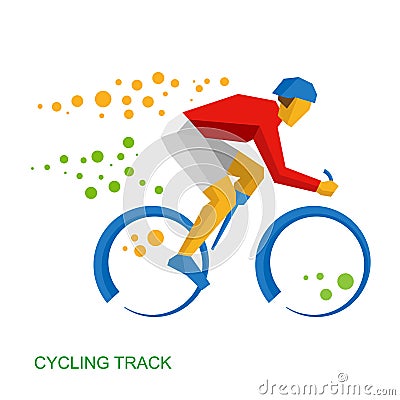 Physically Disabled Cyclist. Cycling Track For People Vector ...