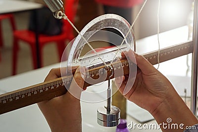 A Physics Experiment On Equilibrium Of Three Forces, Angles Measured By ...