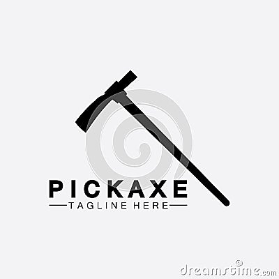 Pickaxe Logo Vector Icon Symbol Illustration Design Template, Mining ...