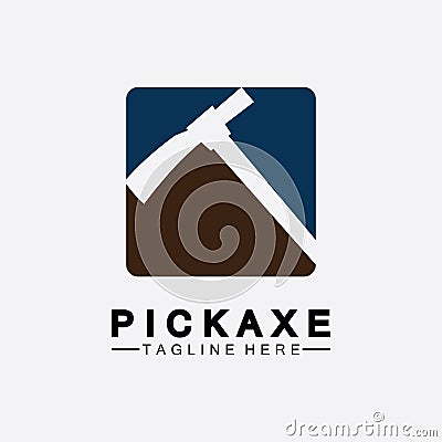 Pickaxe Logo Vector Icon Symbol Illustration Design Template, Mining ...