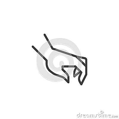 Picking Hand Gesture Line Icon Cartoon Vector | CartoonDealer.com ...
