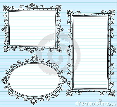 Picture Frame Borders Notebook Doodles Set Stock Image - Image: 22787031