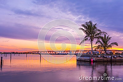 Stuart Florida Bridge Sunset Sky Stock Photo | CartoonDealer.com #117092009