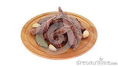 Pieces of Meat are Spinning on a Board Stock Footage - Video of lunch ...