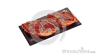 Pieces of Meat are Spinning on a Board Stock Video - Video of grilled ...