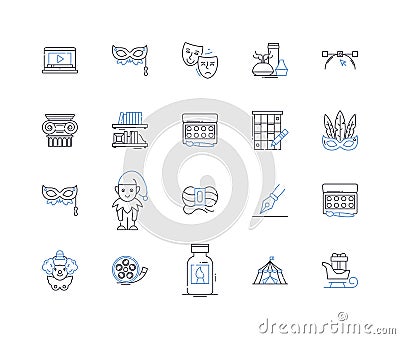 Piering Roles Line Icons Collection. Foundation, Structural ...