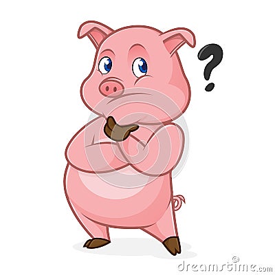 Pig Cartoon Thinking | CartoonDealer.com #95811375