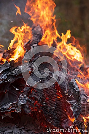 Pile Of Burning Cardboard And Waste Paper Royalty-Free Stock ...