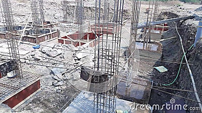 Pile Cap and Column Stump Under Construction at the Construction Site ...