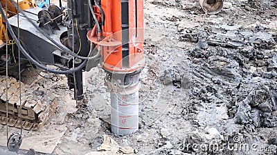 Pile Driver Sinking Mavhine,foundation Pile Stock Video - Video of ...