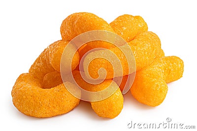 Pile Of Extruded Cheese Puffs Isolated On White Royalty-Free Stock ...