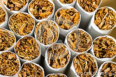 A Pile, A Pile Of Cigarettes In Front Of Tobacco, A Stack As A ...