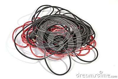 Pile Of Rolled Red And Black Electric Extension Cables Royalty-Free ...