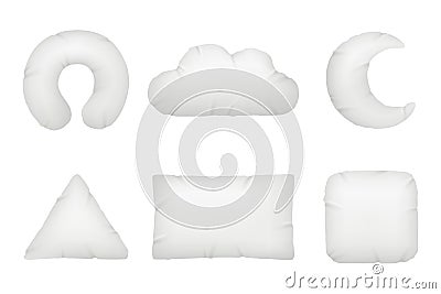 Pillows Different Shapes. Night Symbols For Relax And Comfortable Rest ...