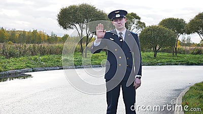 Pilot Welcomes Waving Commander Airline Aviator Stock Video - Video of ...