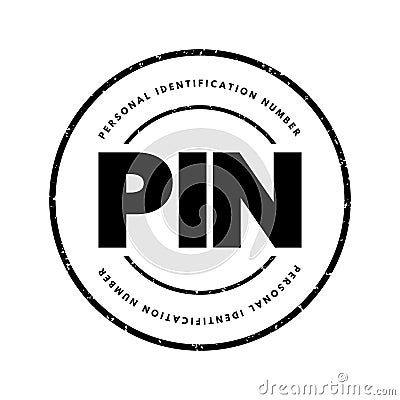 PIN Personal Identification Number - Passcode Used In The Process Of ...