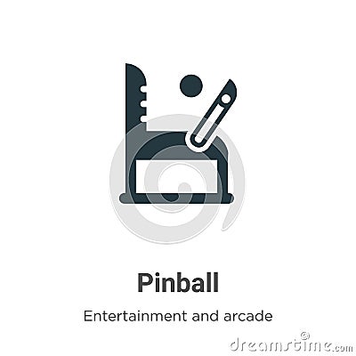 Pinball Vector Icon On White Background. Flat Vector Pinball Icon ...
