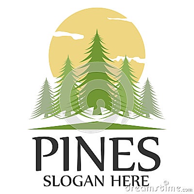Pines Template Logo Vector Illustration | CartoonDealer.com #91338828