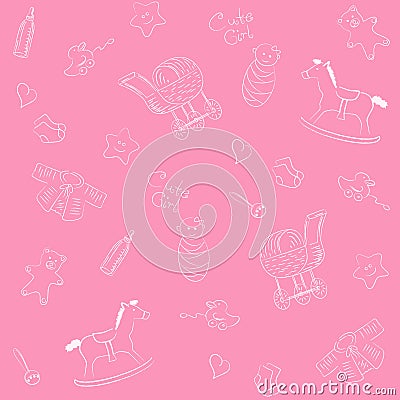 Pink Baby Pattern Stock Photo - Image: 11563130