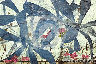 Pink And Blue Bougainvillea Abstract Background Royalty-Free Stock ...