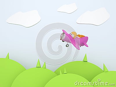 Pink Cartoon Plane Royalty-Free Stock Image | CartoonDealer.com #23938828