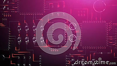 Pink Circuit Board with Red Light Trails Stock Video - Video of ...