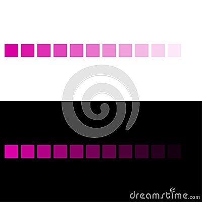 Pink Color Palette Fading Into Transparency. Pink Color Spectrum Vector ...
