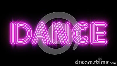 Pink DANCE Neon sign stock footage. Video of animation - 47037116