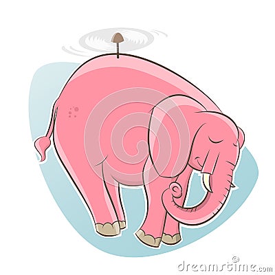 Pink Elephant Is Flying Stock Vector - Image: 48891307