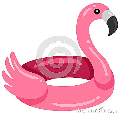 Pink Flamingo Inflatable Pool Float Vector Illustration | CartoonDealer ...