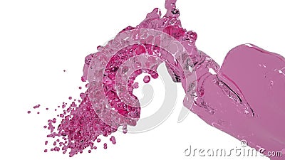 Pink Fluid Flow In Motion. In Slow Motion Stock Footage - Video of ...