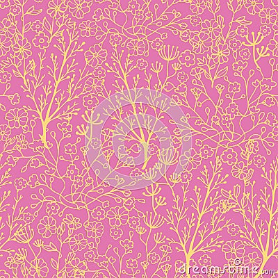 Pink And Gold Florals Seamless Pattern Background Stock Image - Image ...