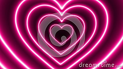 Pink neon heart loop stock footage. Video of dark, animated - 169071030