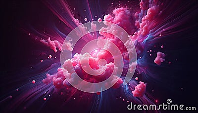 Pink Neon Light Smoke. Space Cloud Game Background Stock Photography ...