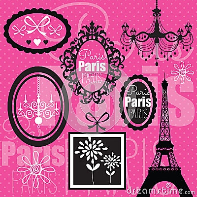 Pink Paris Design Illustration Stock Image - Image: 36146361