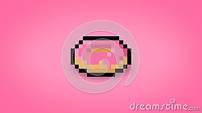Pink Pixel 8 Bit Donut Wallpaper - High Res Background Stock Image ...