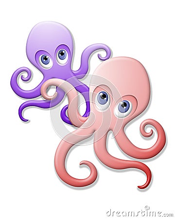 Pink And Purple Octopus Stock Photos - Image: 5343703