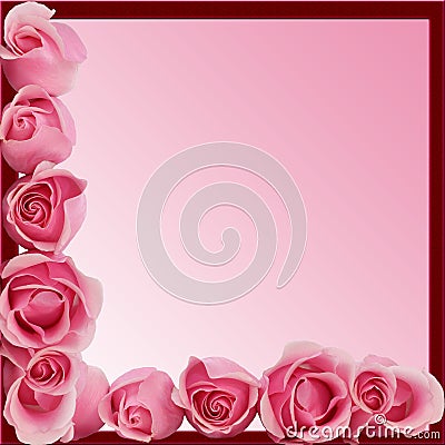 Pink Roses Border Frame Side Bottom Royalty Free Stock Image - Image ...
