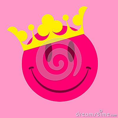 Pink Smiley Face With Crown Royalty Free Stock Photo - Image: 6883095