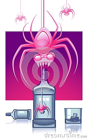 Pink Spiders Cartoon Vector | CartoonDealer.com #15841713
