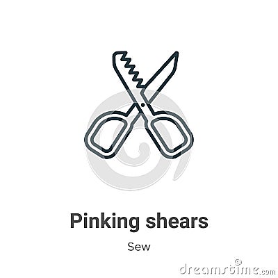 Pinking Shears Outline Vector Icon. Thin Line Black Pinking Shears Icon ...