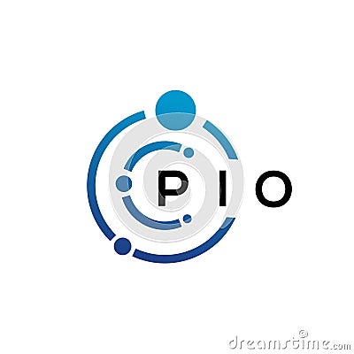 PIO Letter Technology Logo Design On White Background. PIO Creative ...