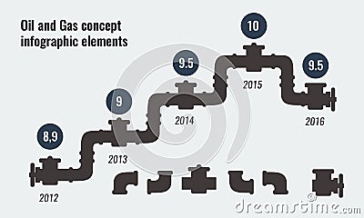 Pipe Timeline Infographics Chart. Flat Vector Illustration ...