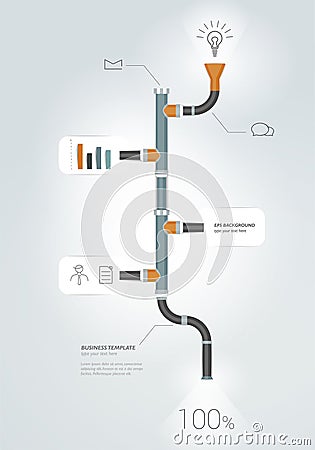 Pipe Timeline Infographics Template. Vector Illustration ...
