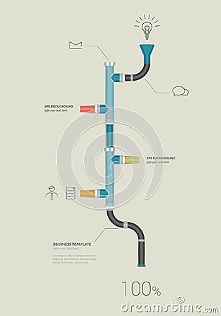 Pipe Timeline Infographics Template. Vector Illustration ...