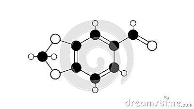 Piperonal Molecule, Structural Chemical Formula, Ball-and-stick Model ...