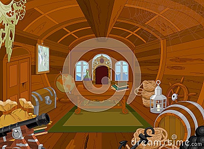 Pirate Cabin Cartoon Vector | CartoonDealer.com #140917041