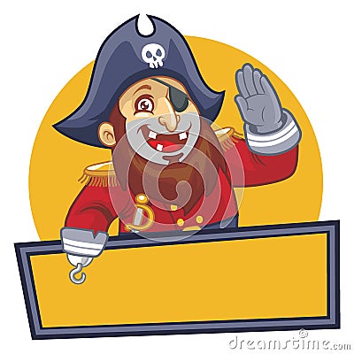 Pirate Salute With Blank Sign Royalty Free Stock Photo - Image: 35934255